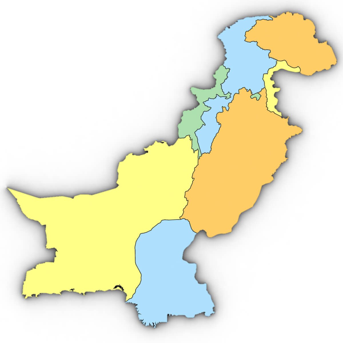 3D Political Map of Pakistan by Plutonius3d