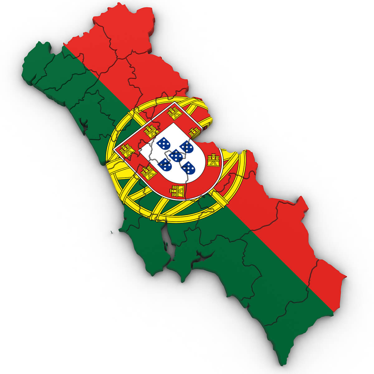 3D Political Map of Portugal by Plutonius3d