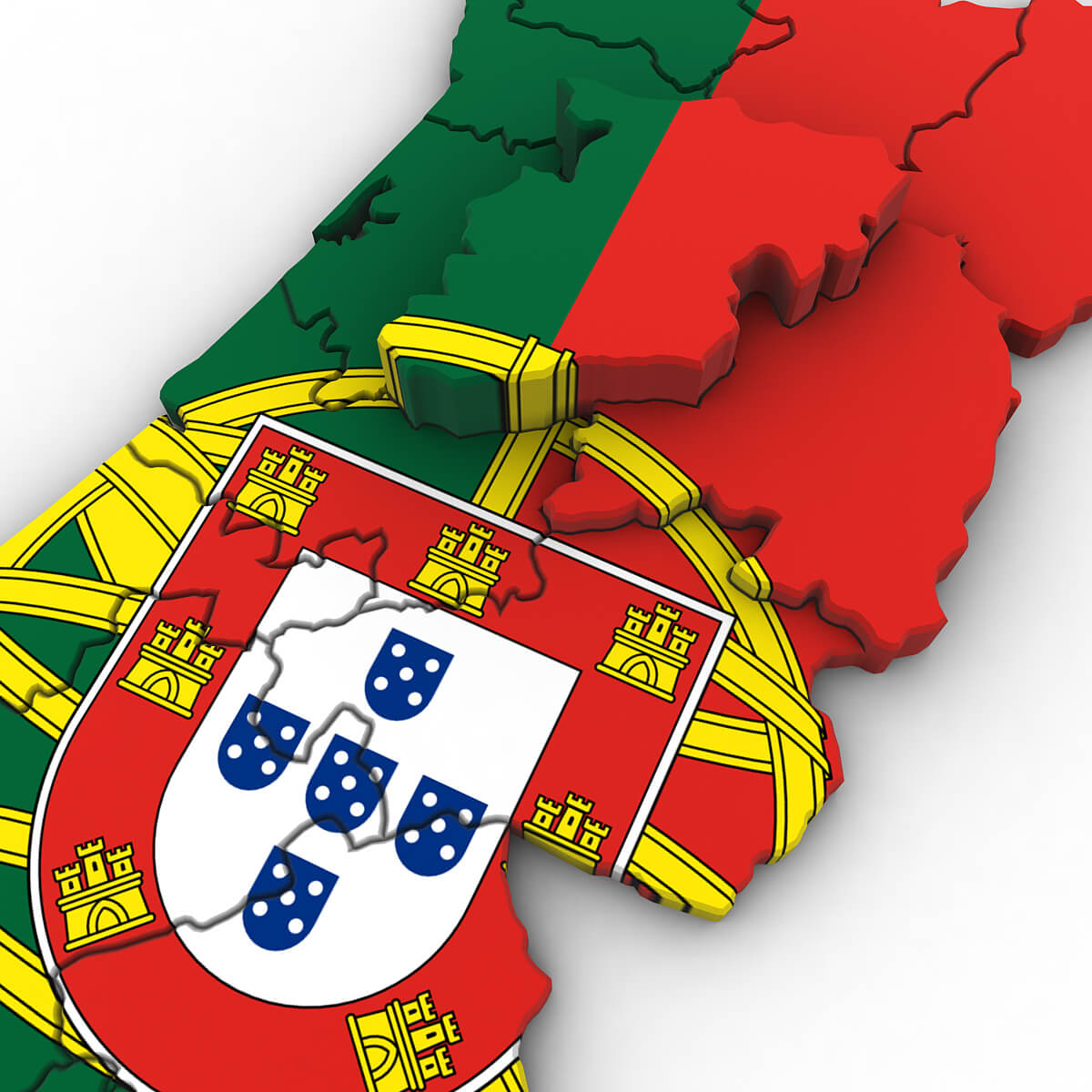 3D Political Map of Portugal by Plutonius3d