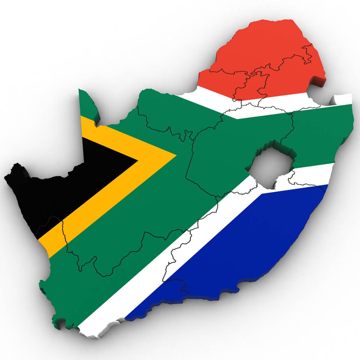 3D Political Map of South Africa by Plutonius3d