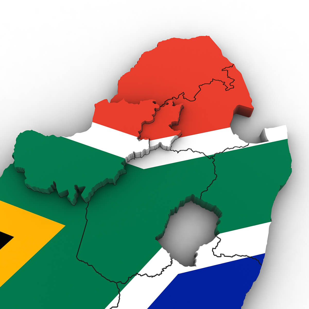 3D Political Map of South Africa by Plutonius3d