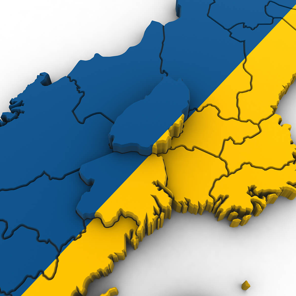 3D Political Map of Sweden by Plutonius3d