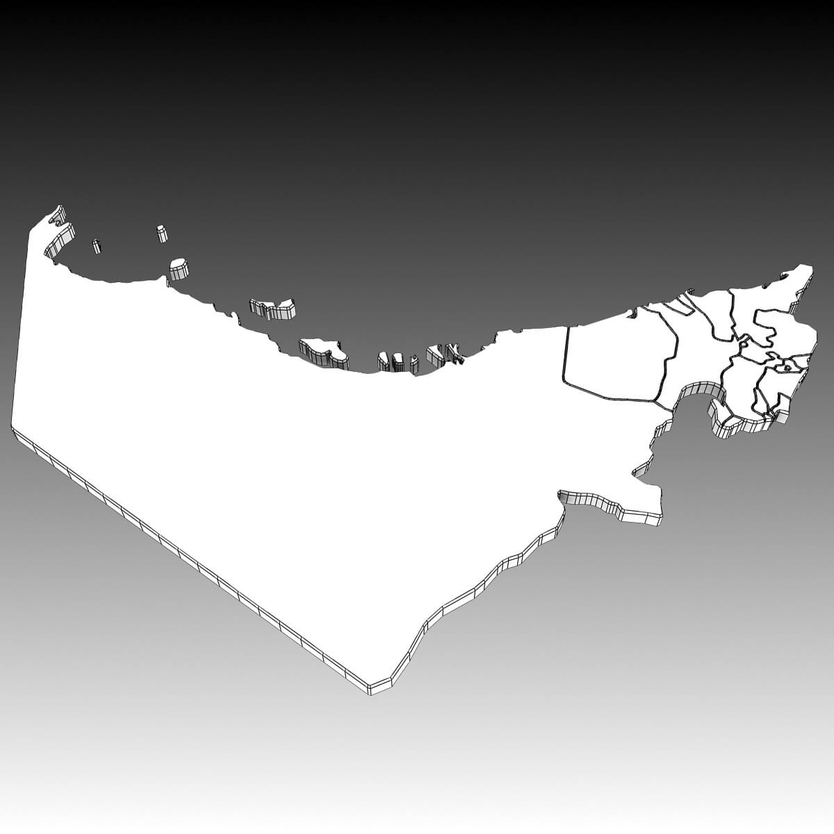 3D Political Map of United Arab Emirates UAE 3D Model by Plutonius3d