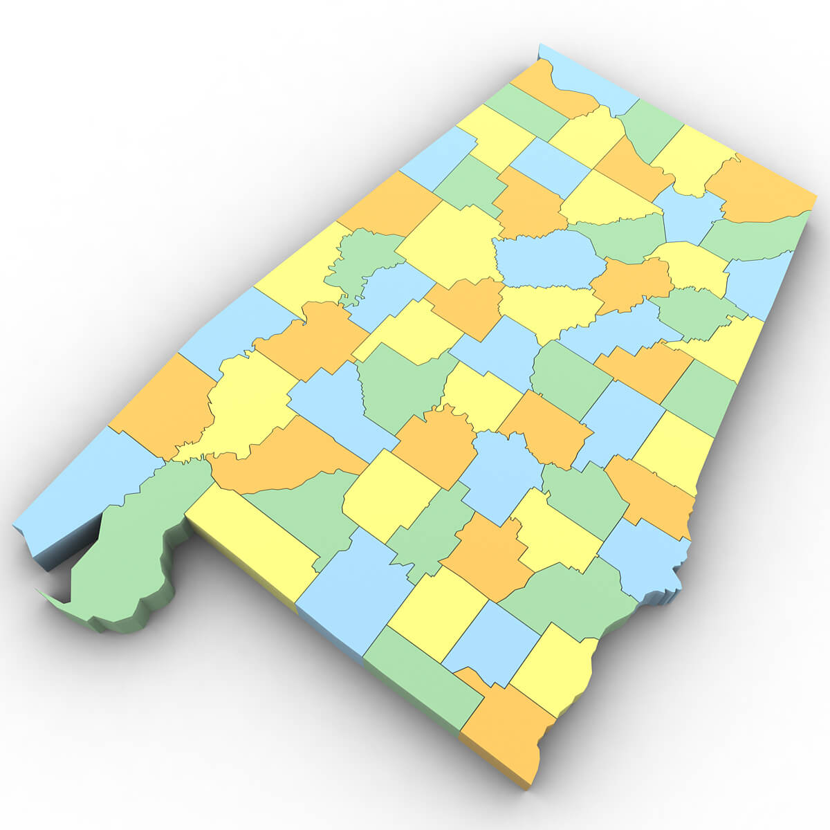Alabama Political Map - 3D Model by Plutonius3d