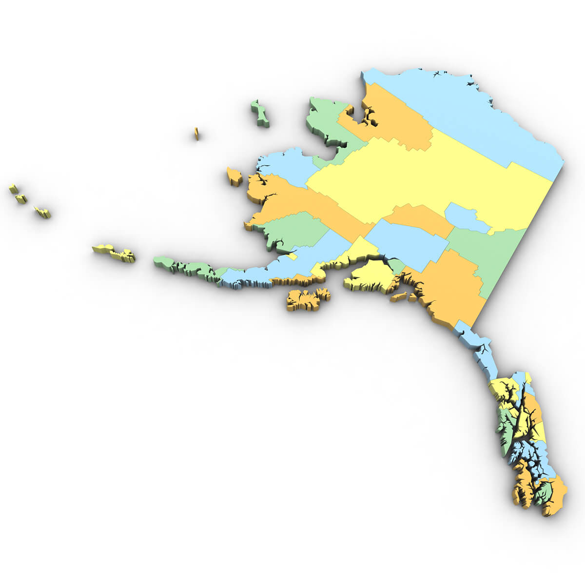 Alaska Political Map - 3D Model by Plutonius3d