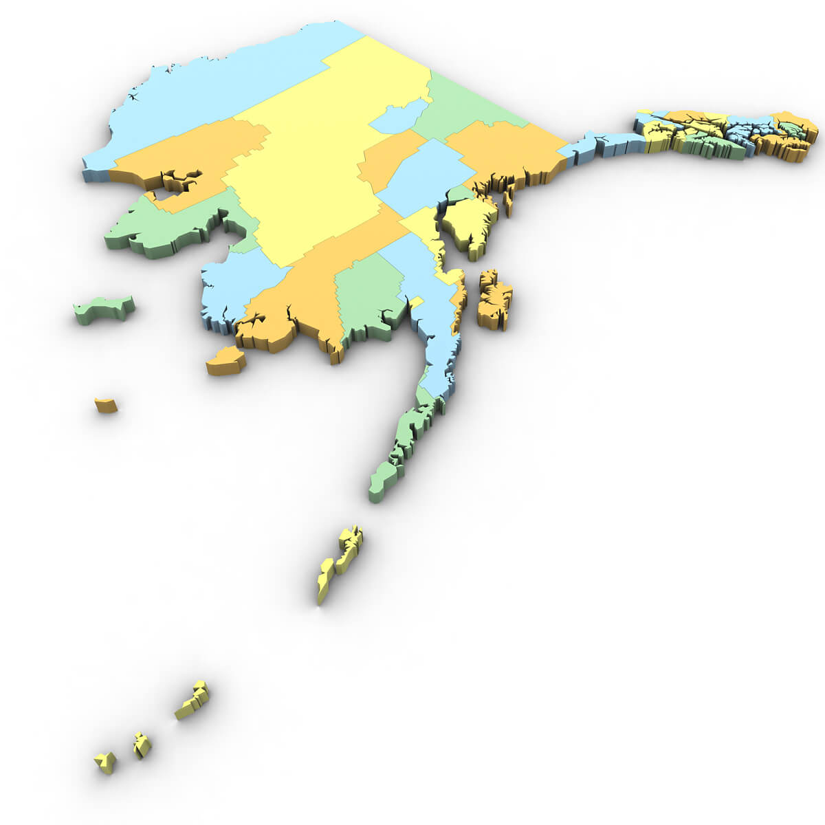 Alaska Political Map - 3D Model by Plutonius3d