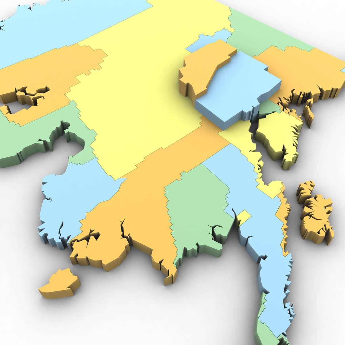 Alaska Political Map - 3D Model by Plutonius3d