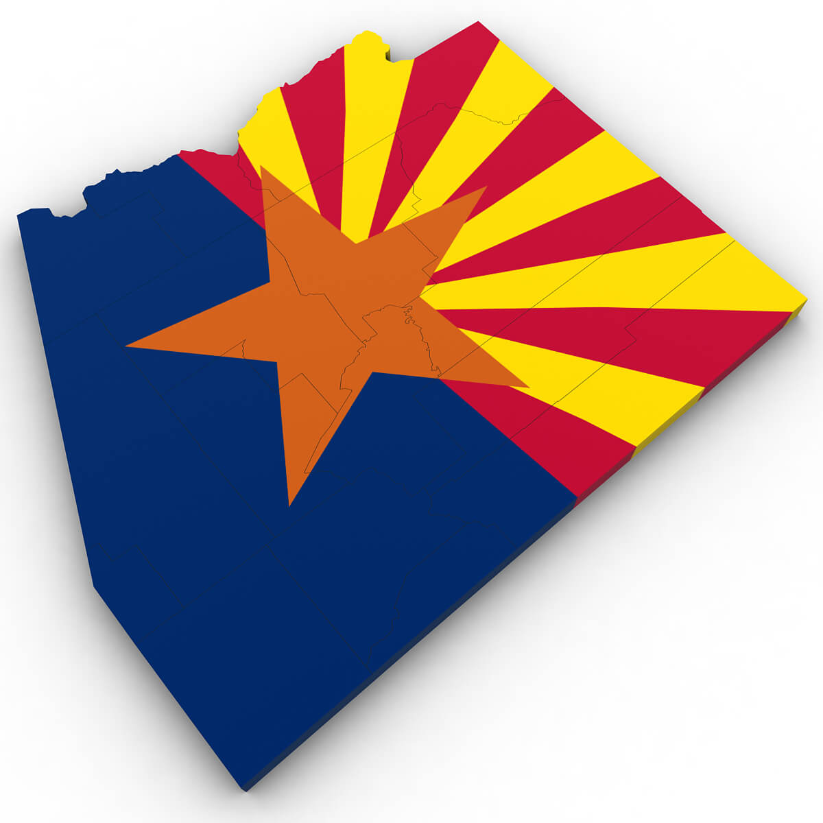 Arizona Political Map - 3D Model by Plutonius3d