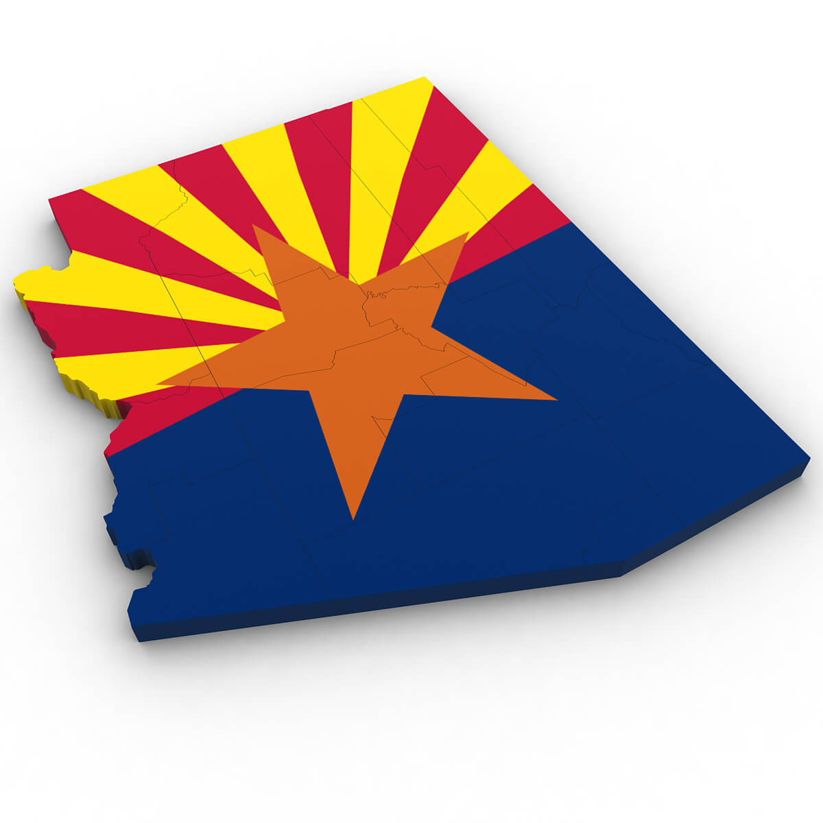 Arizona Political Map - 3D Model by Plutonius3d