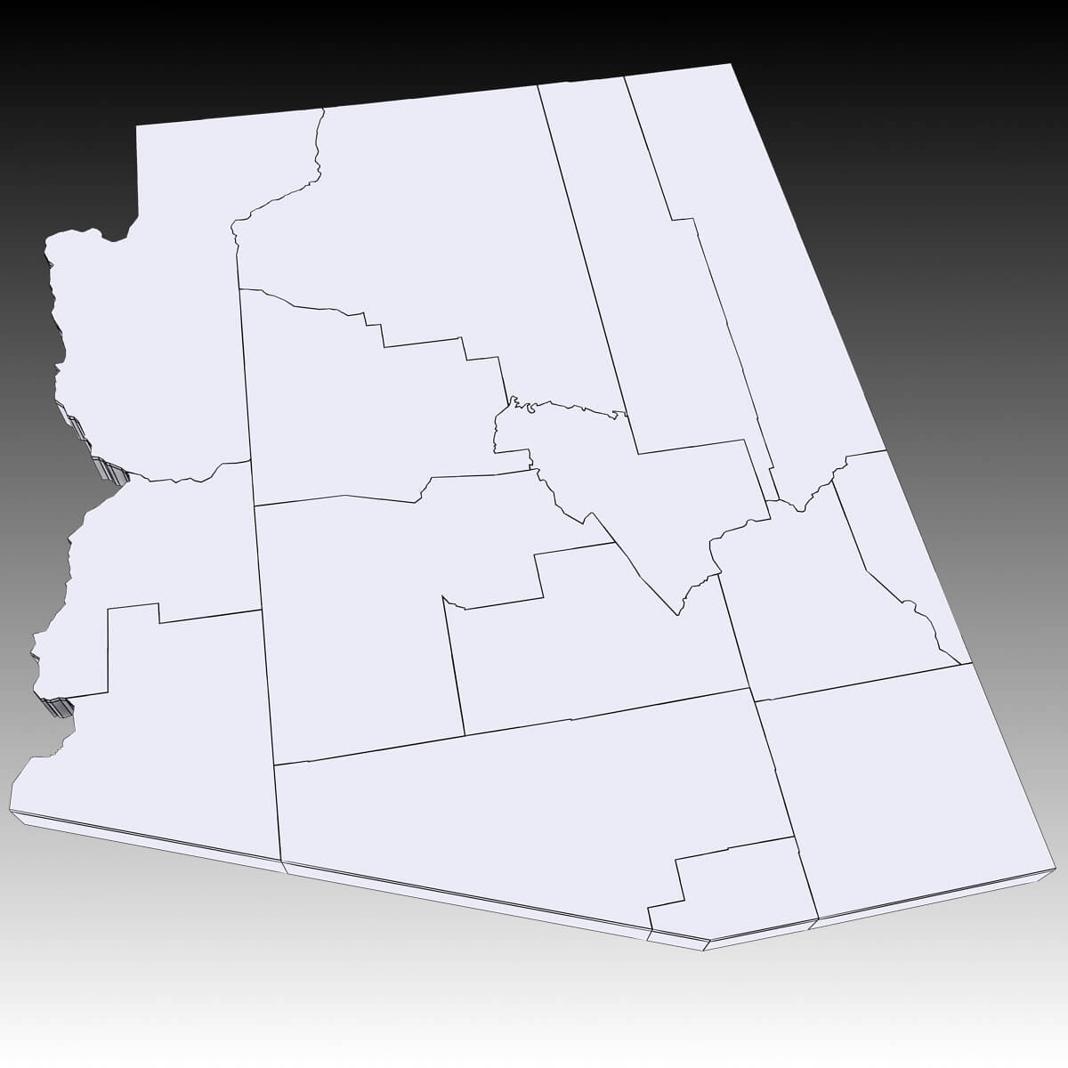 Arizona Political Map - 3D Model by Plutonius3d