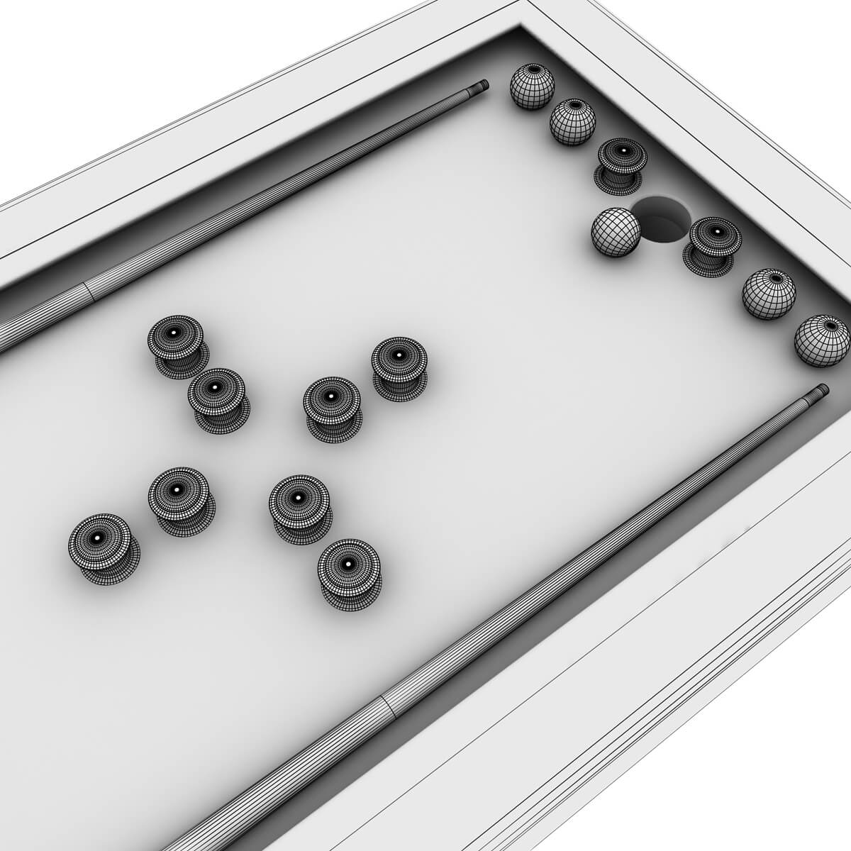 Bumper Pool Table - 3D Model by Plutonius3d