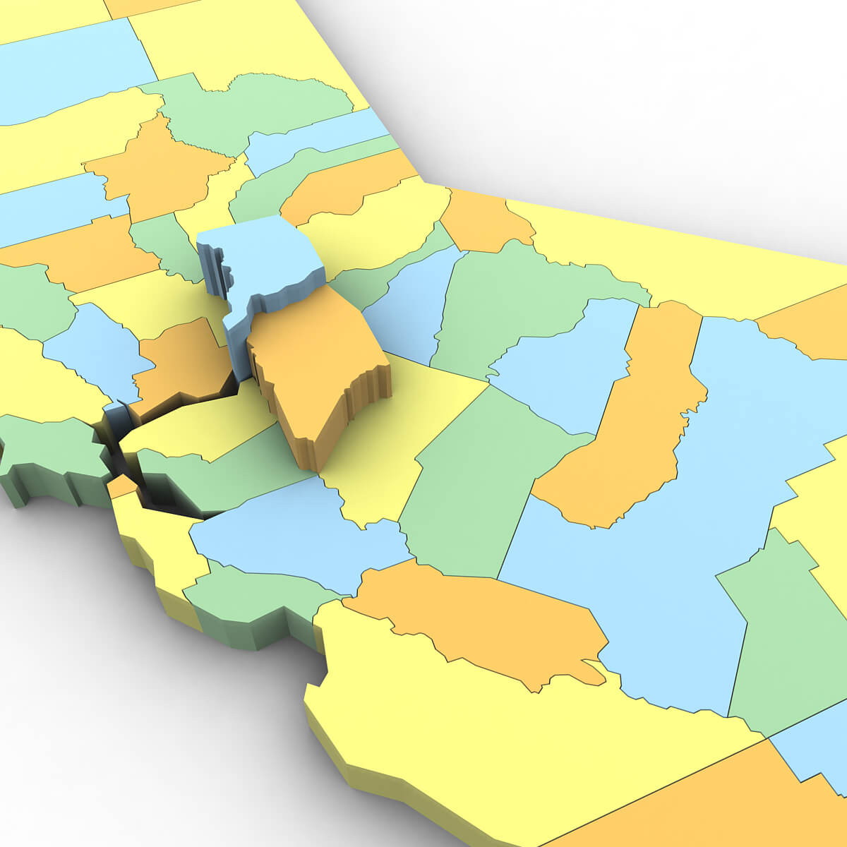 California Political Map - 3D Model by Plutonius3d