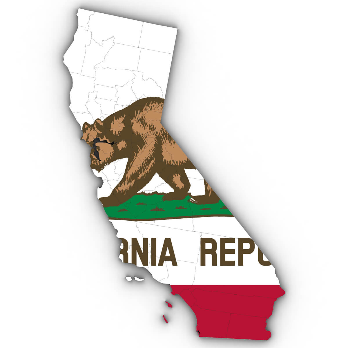California Political Map - 3D Model by Plutonius3d