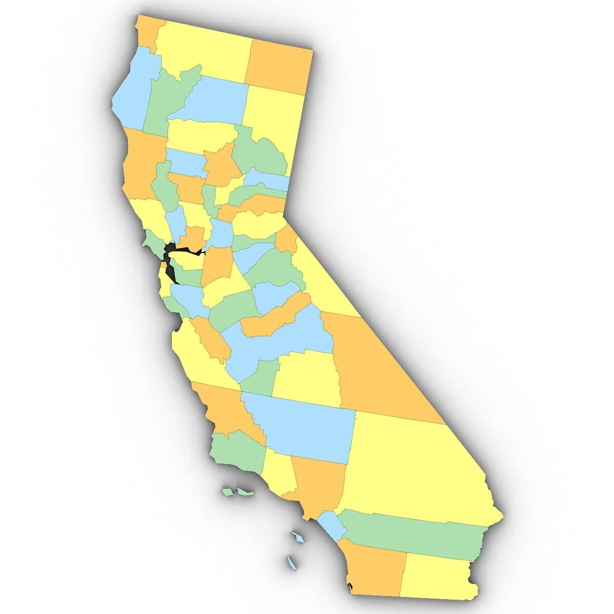 California Political Map - 3D Model by Plutonius3d
