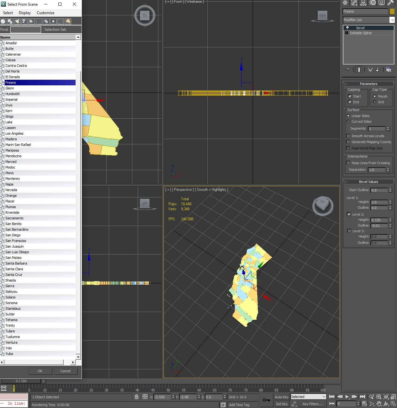 California Political Map - 3D Model by Plutonius3d