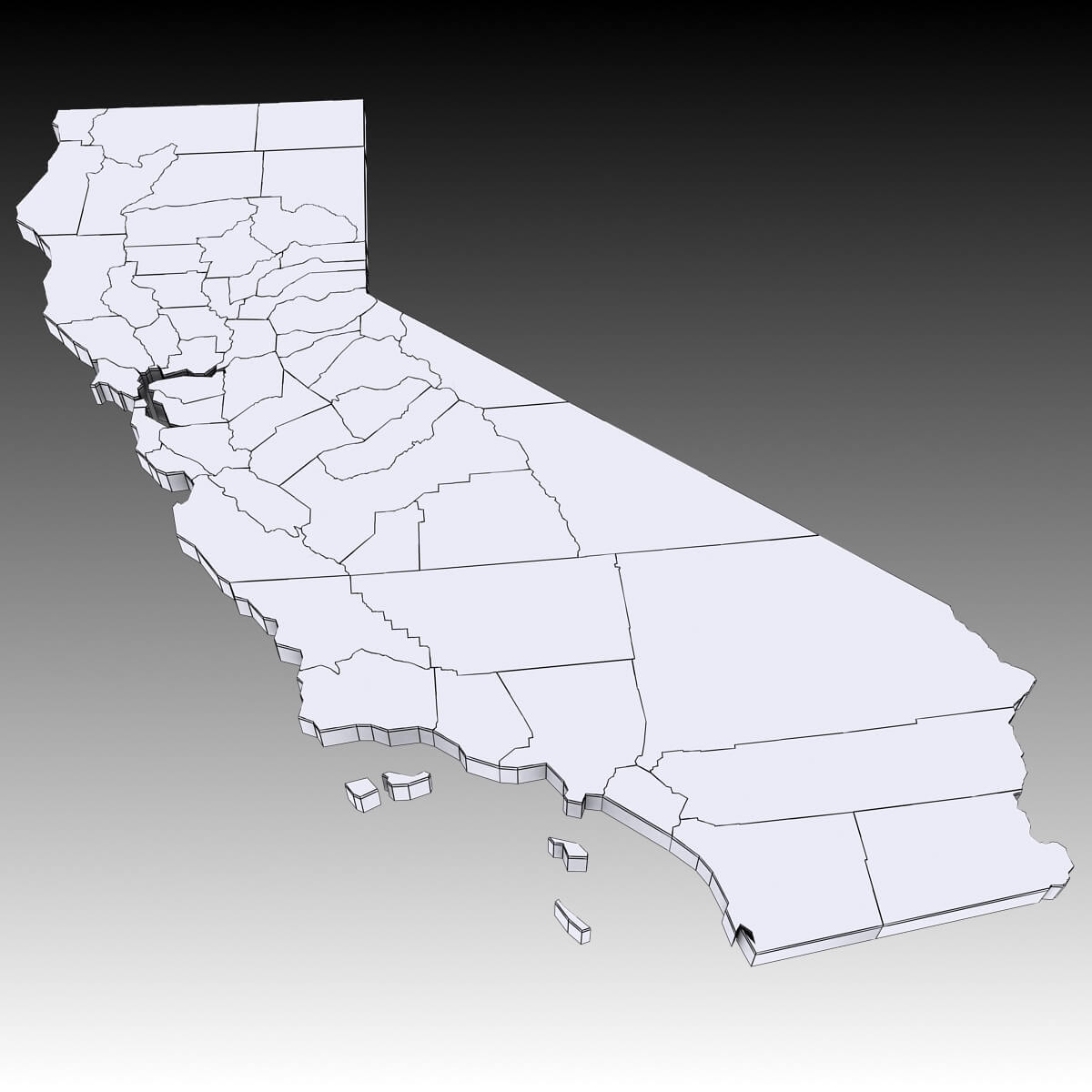 California Political Map - 3D Model by Plutonius3d