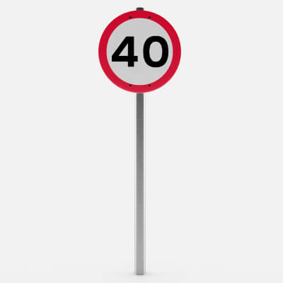 European Speed Limit Sign - 3D Model by Plutonius3d
