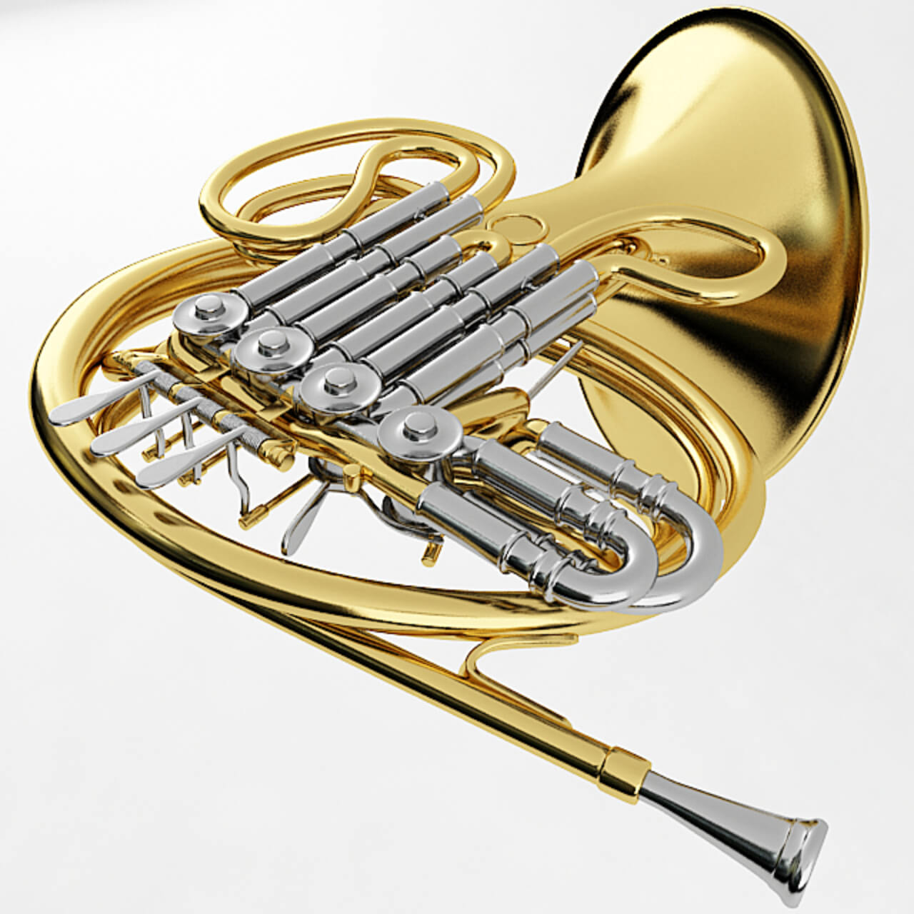French Horn Musical Instrument - 3D Model by Plutonius3d