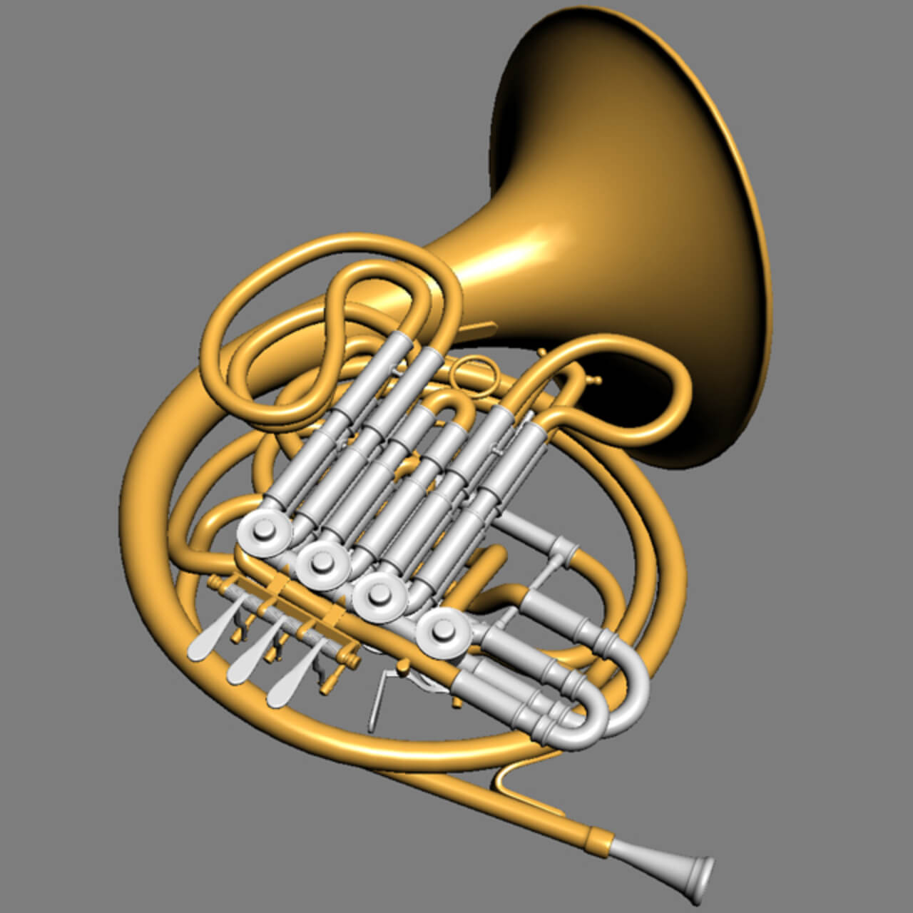French Horn Musical Instrument - 3D Model by Plutonius3d