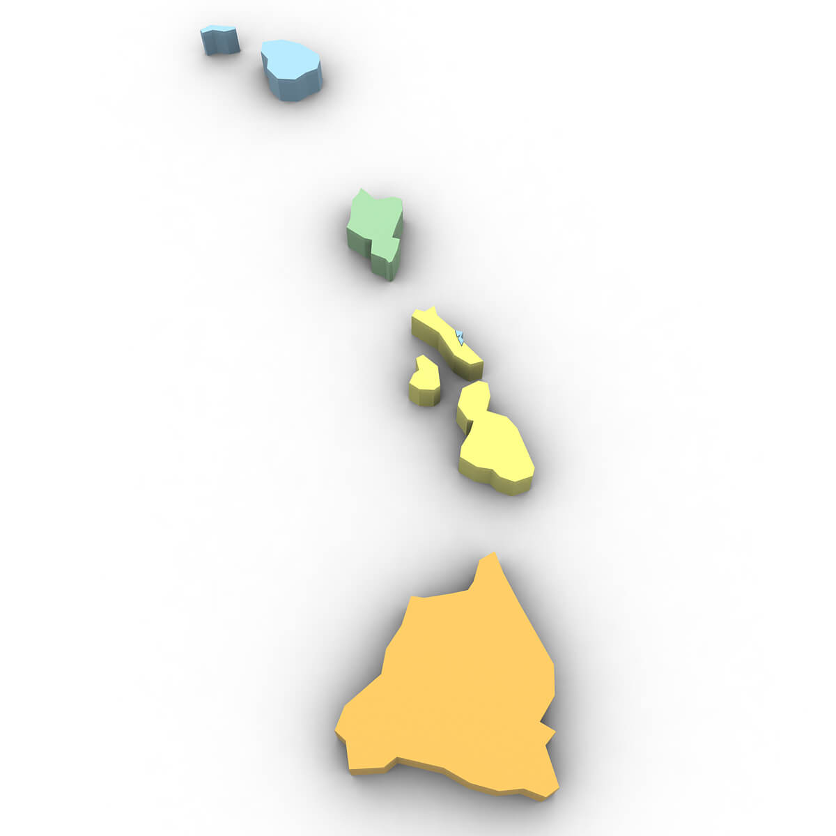 Hawaii Political Map - 3D Model by Plutonius3d