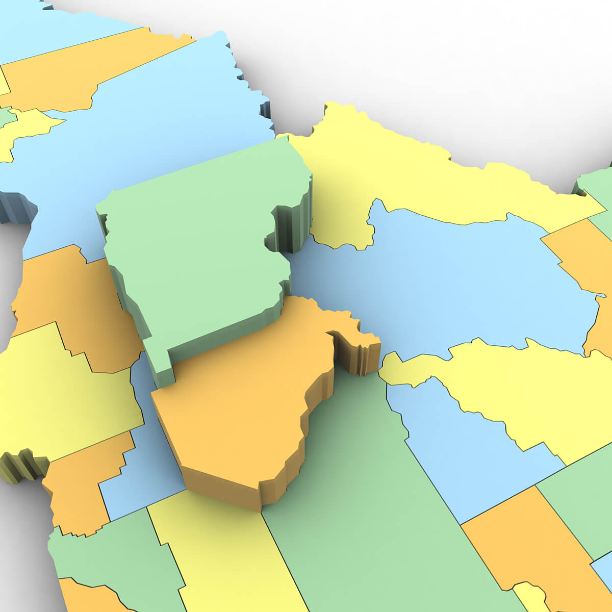Idaho Political Map - 3D Model by Plutonius3d