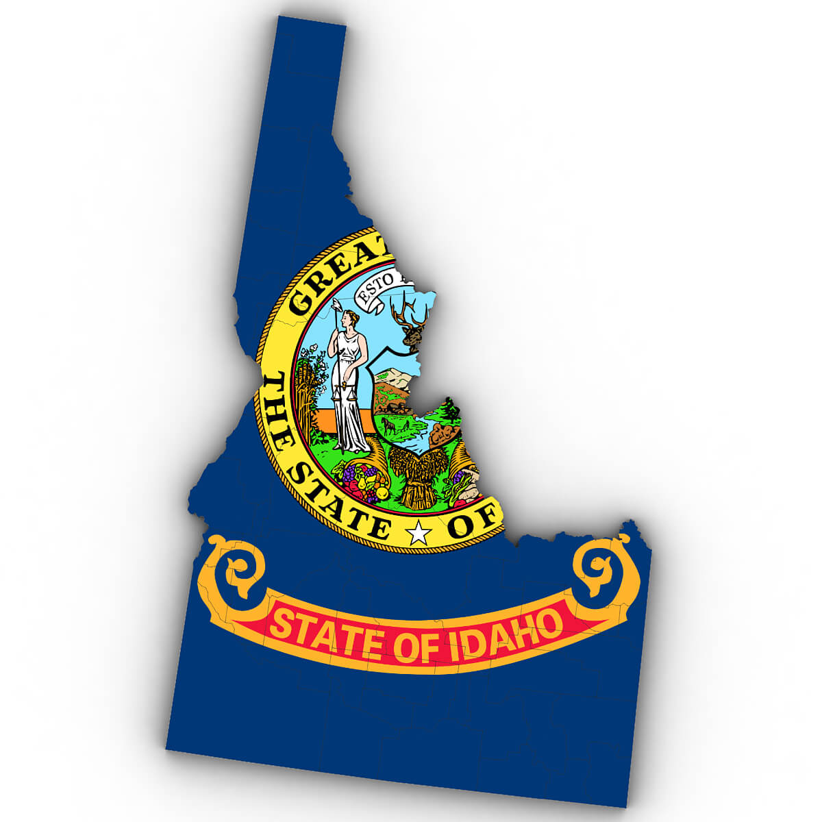 Idaho Political Map - 3D Model by Plutonius3d
