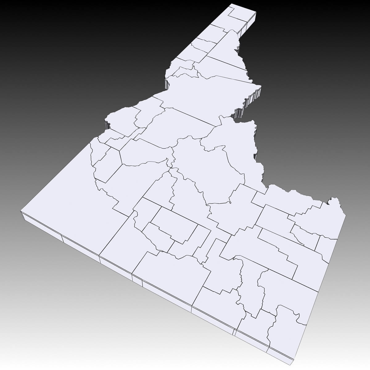 Idaho Political Map - 3D Model by Plutonius3d