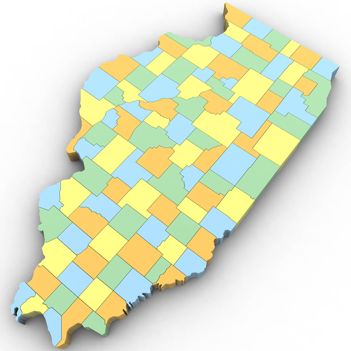 Illinois Political Map - 3D Model by Plutonius3d