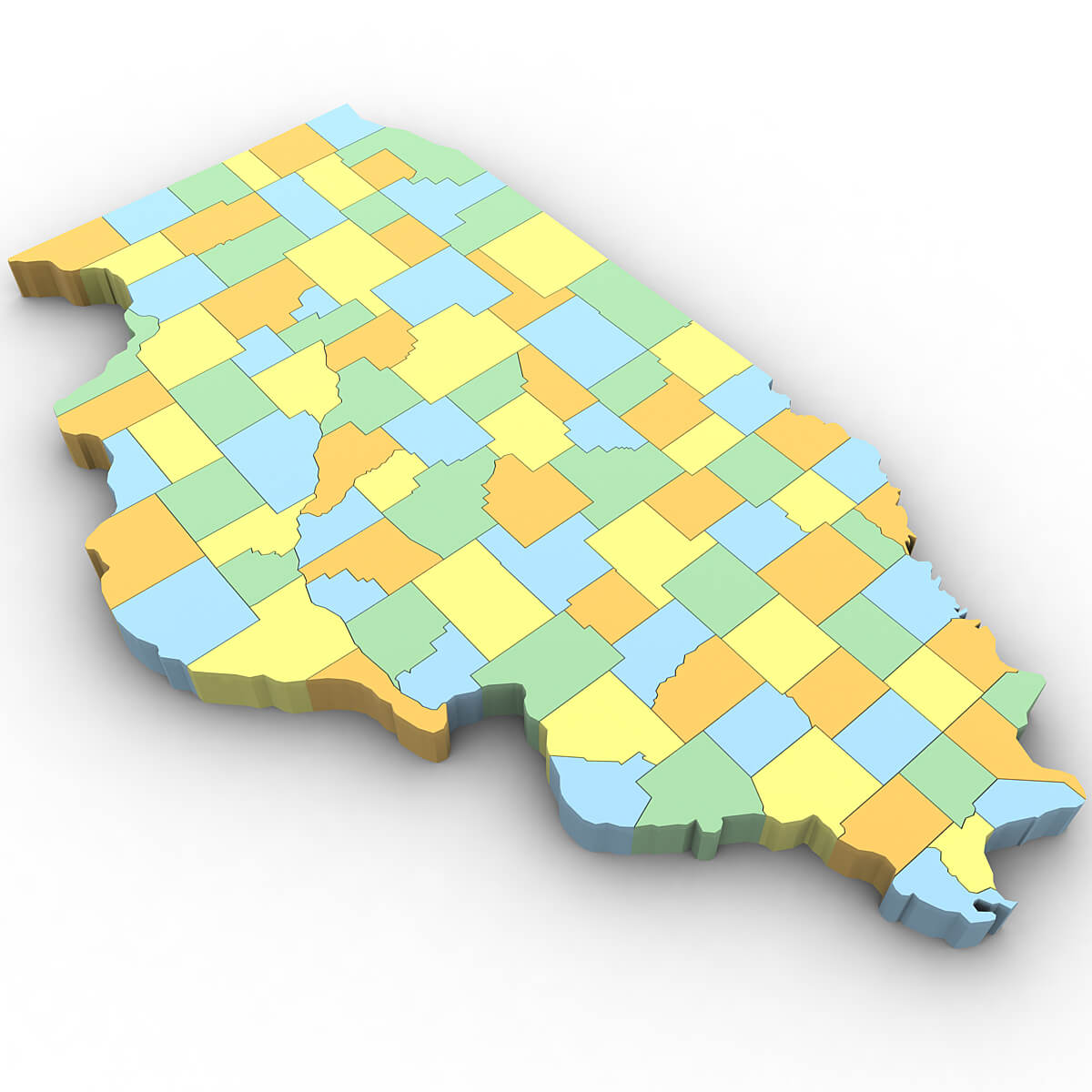 Illinois Political Map - 3D Model by Plutonius3d