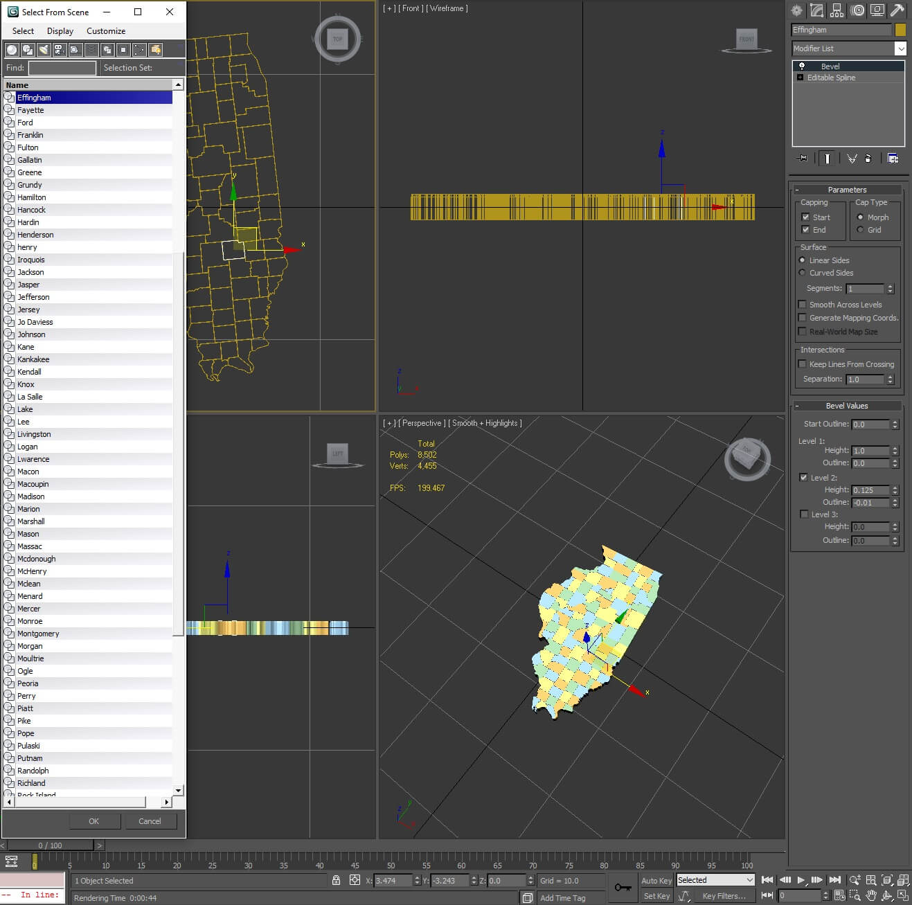 Illinois Political Map - 3D Model by Plutonius3d
