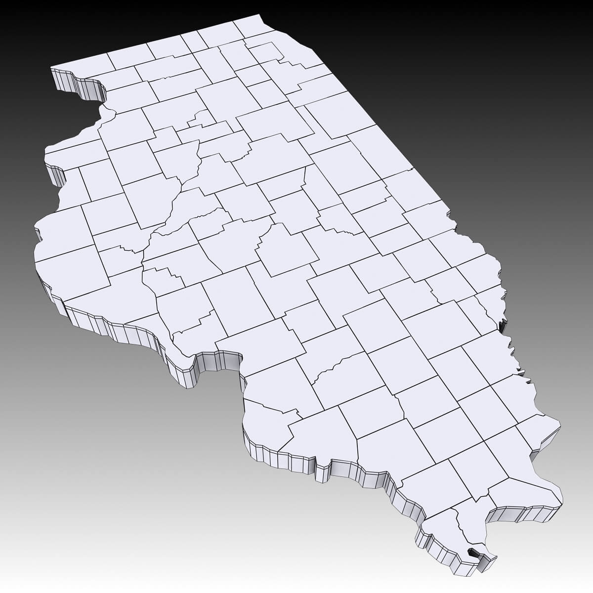 Illinois Political Map - 3D Model by Plutonius3d