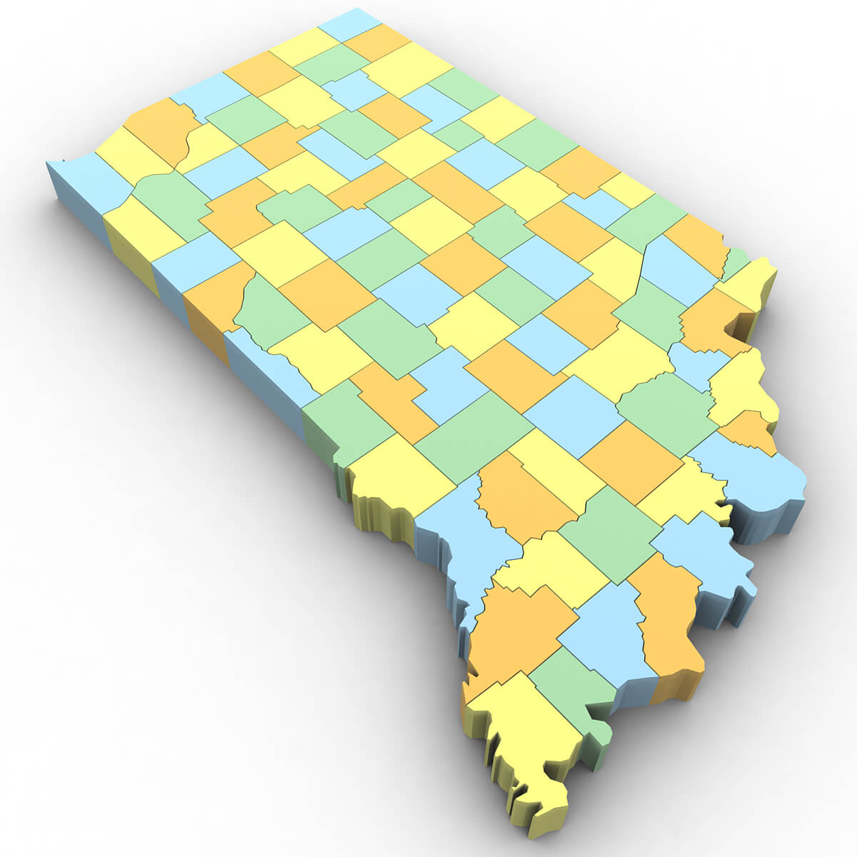 Indiana Political Map - 3D Model by Plutonius3d