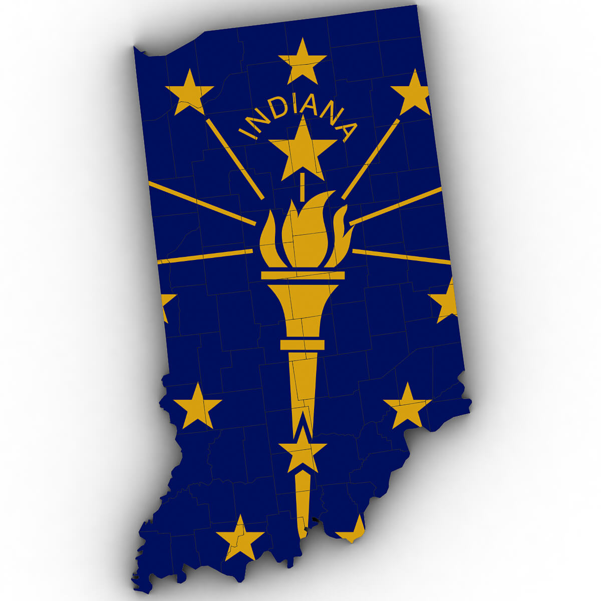 Indiana Political Map - 3D Model by Plutonius3d