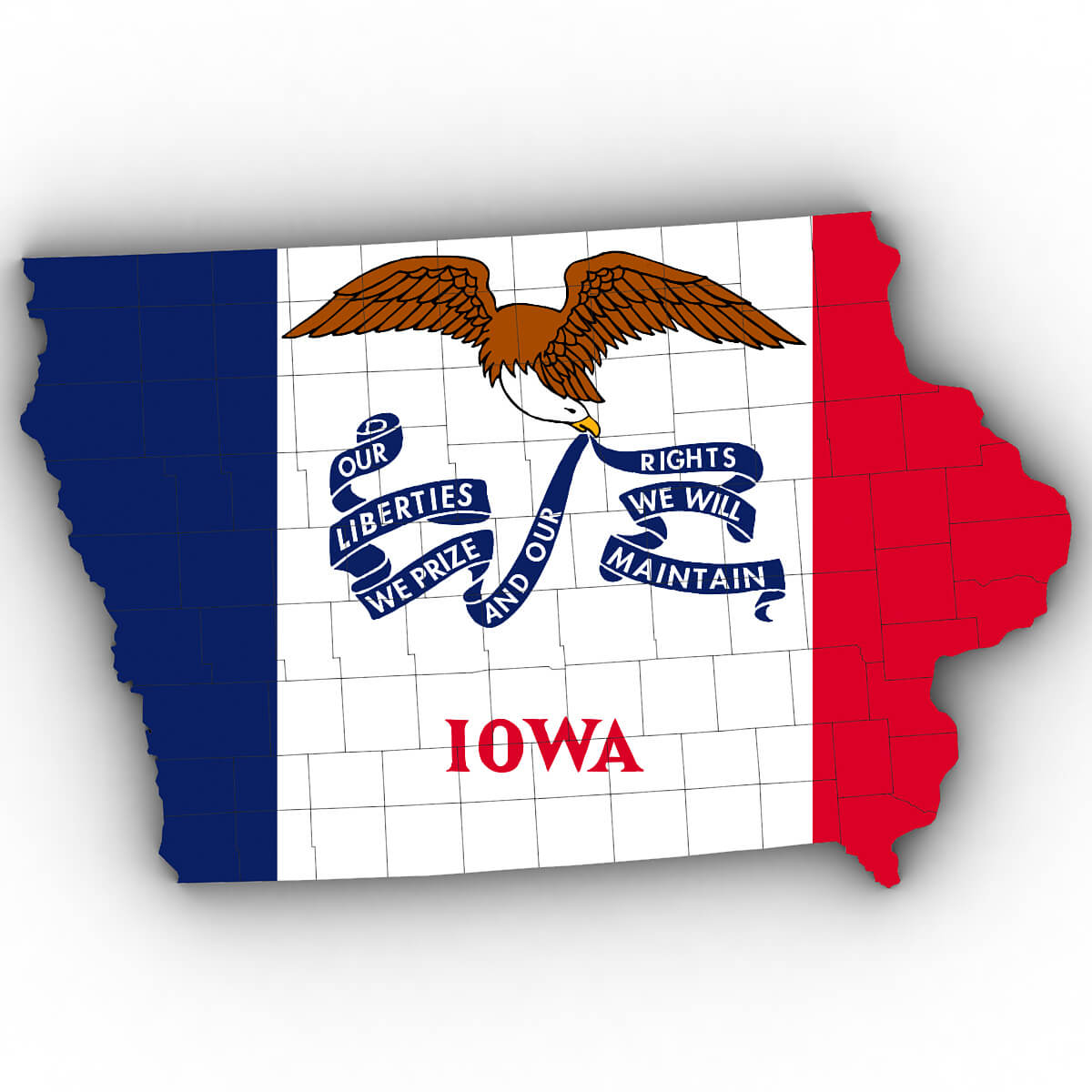 Iowa Political Map - 3D Model by Plutonius3d
