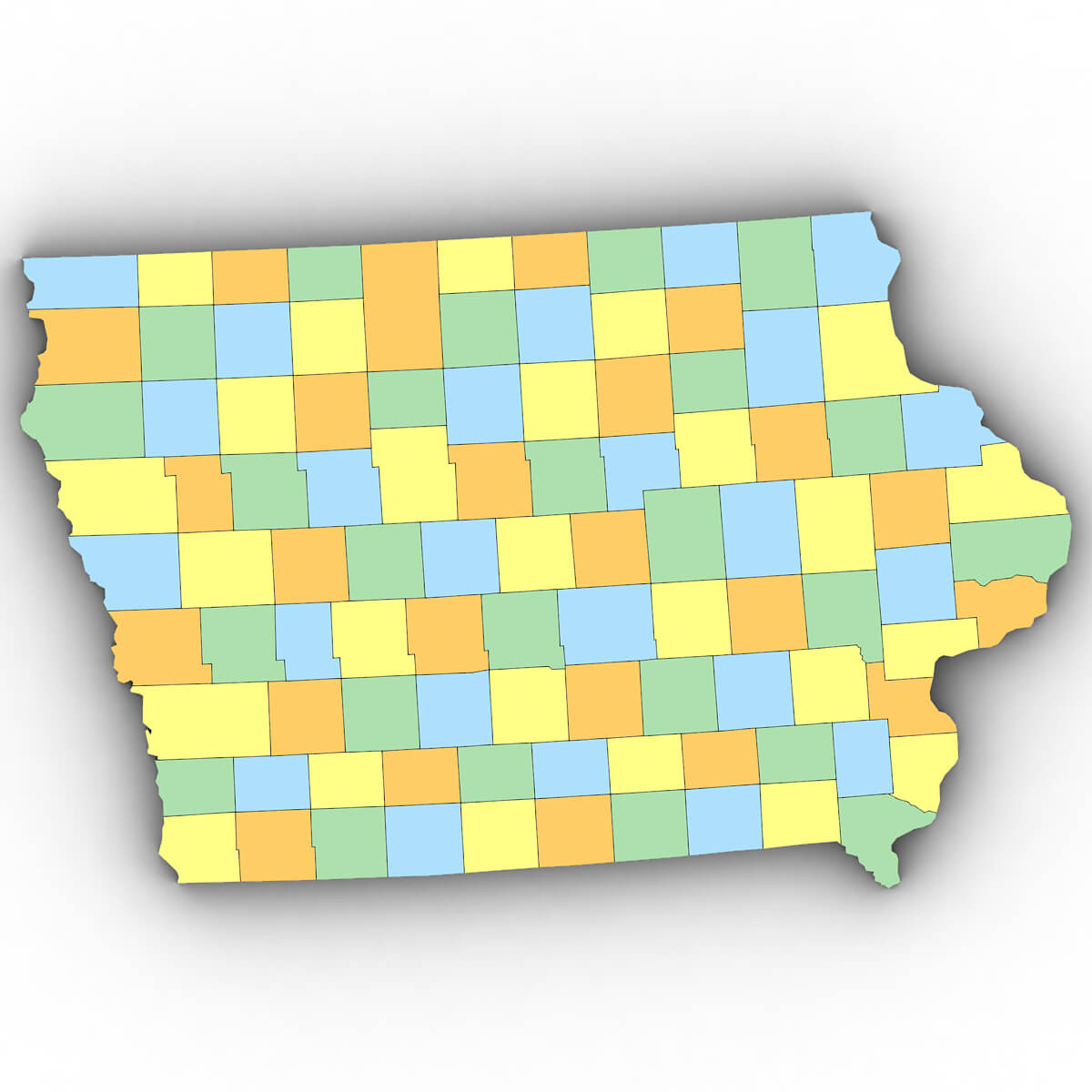 Iowa Political Map - 3D Model by Plutonius3d