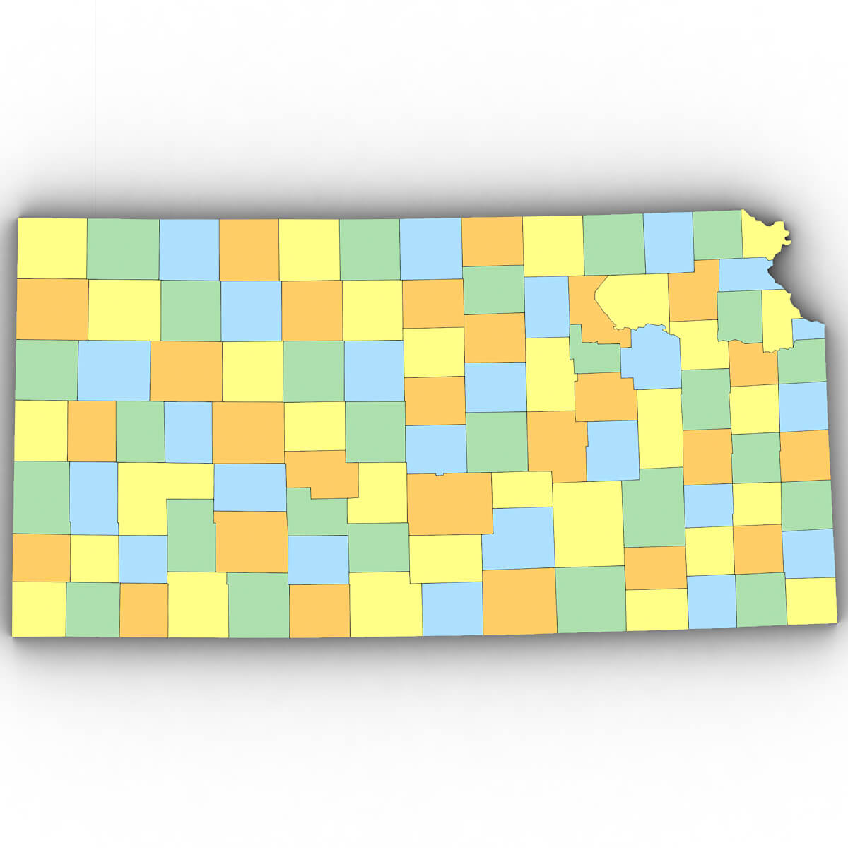 Kansas Political Map - 3D Model by Plutonius3d