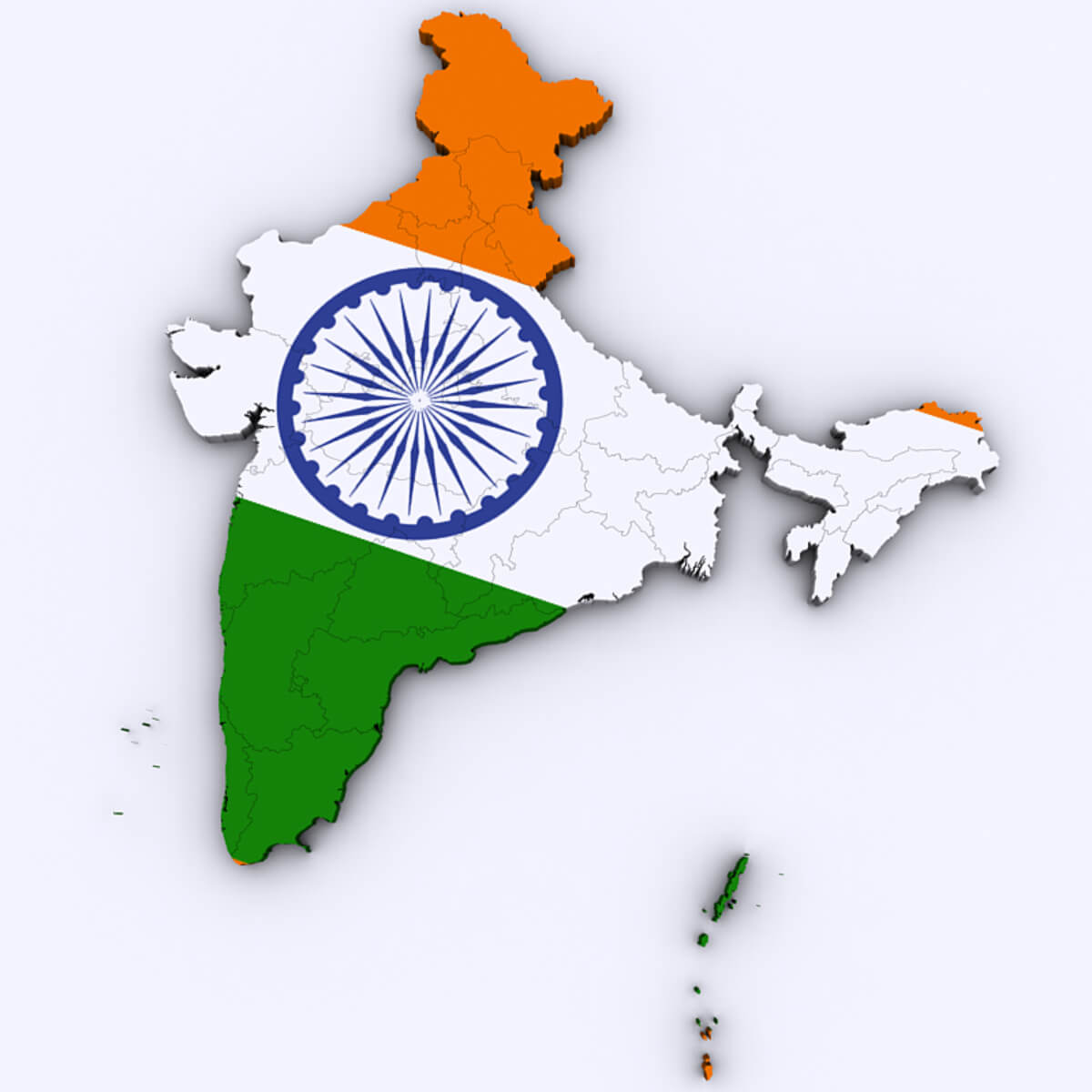 Map of India - 3D Model by Plutonius3d