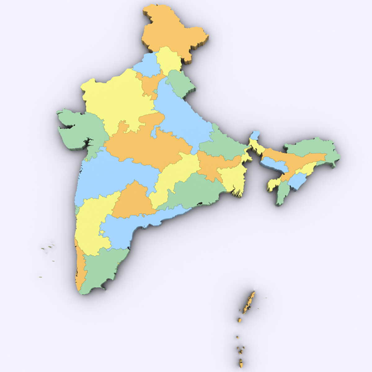 Map of India - 3D Model by Plutonius3d