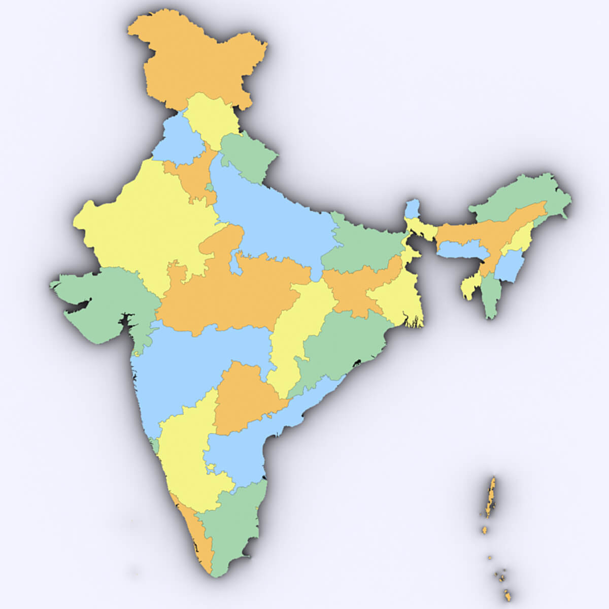 Map of India - 3D Model by Plutonius3d