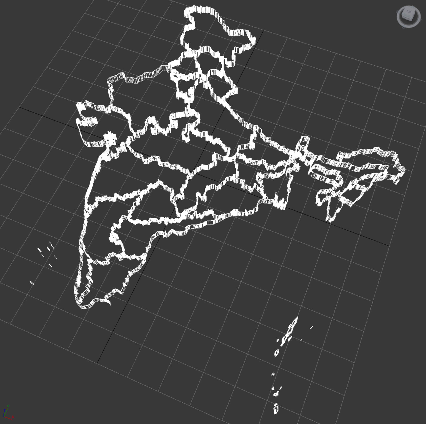 Map of India - 3D Model by Plutonius3d
