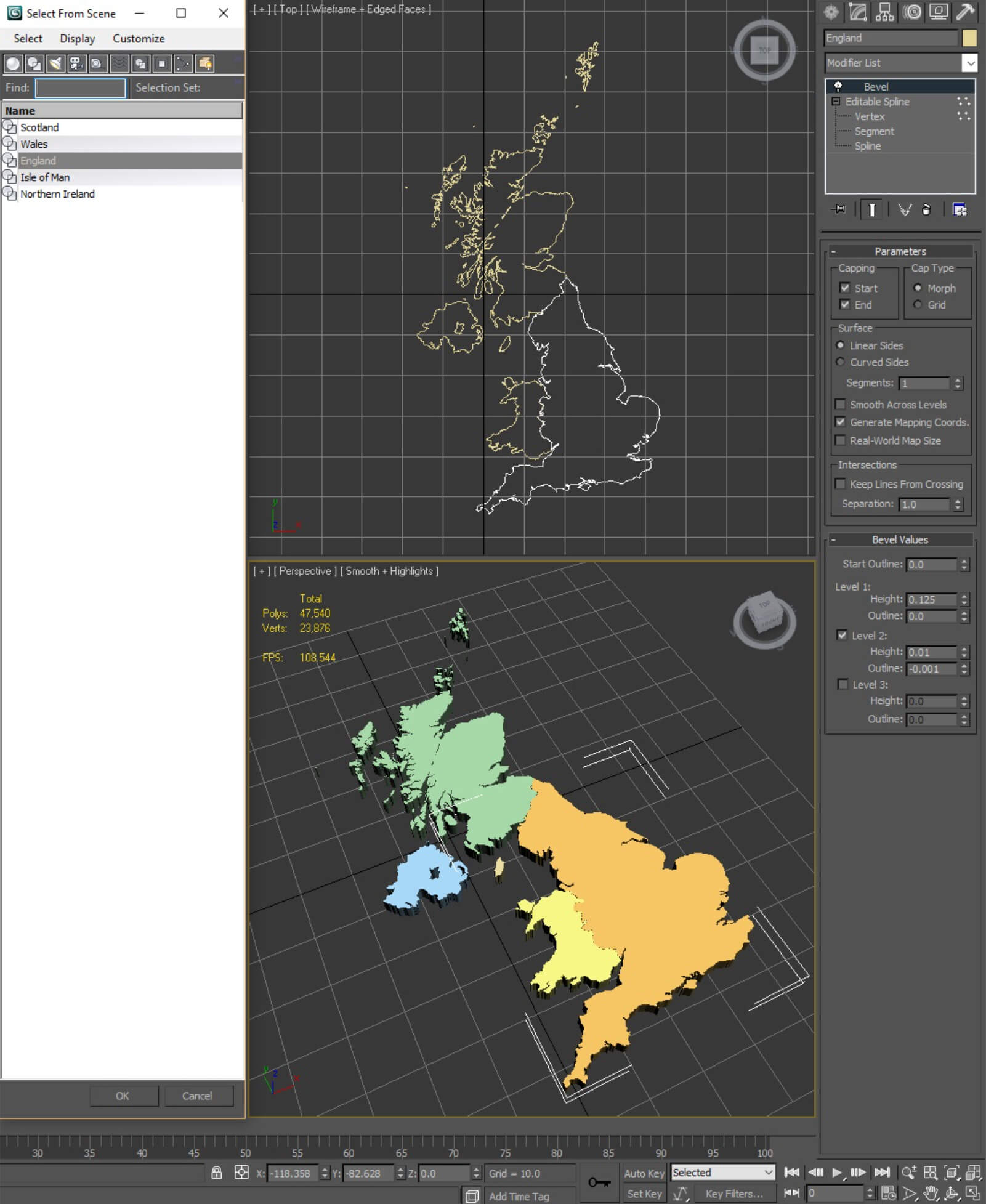 Map of the United Kingdom - 3D Model by Plutonius3d