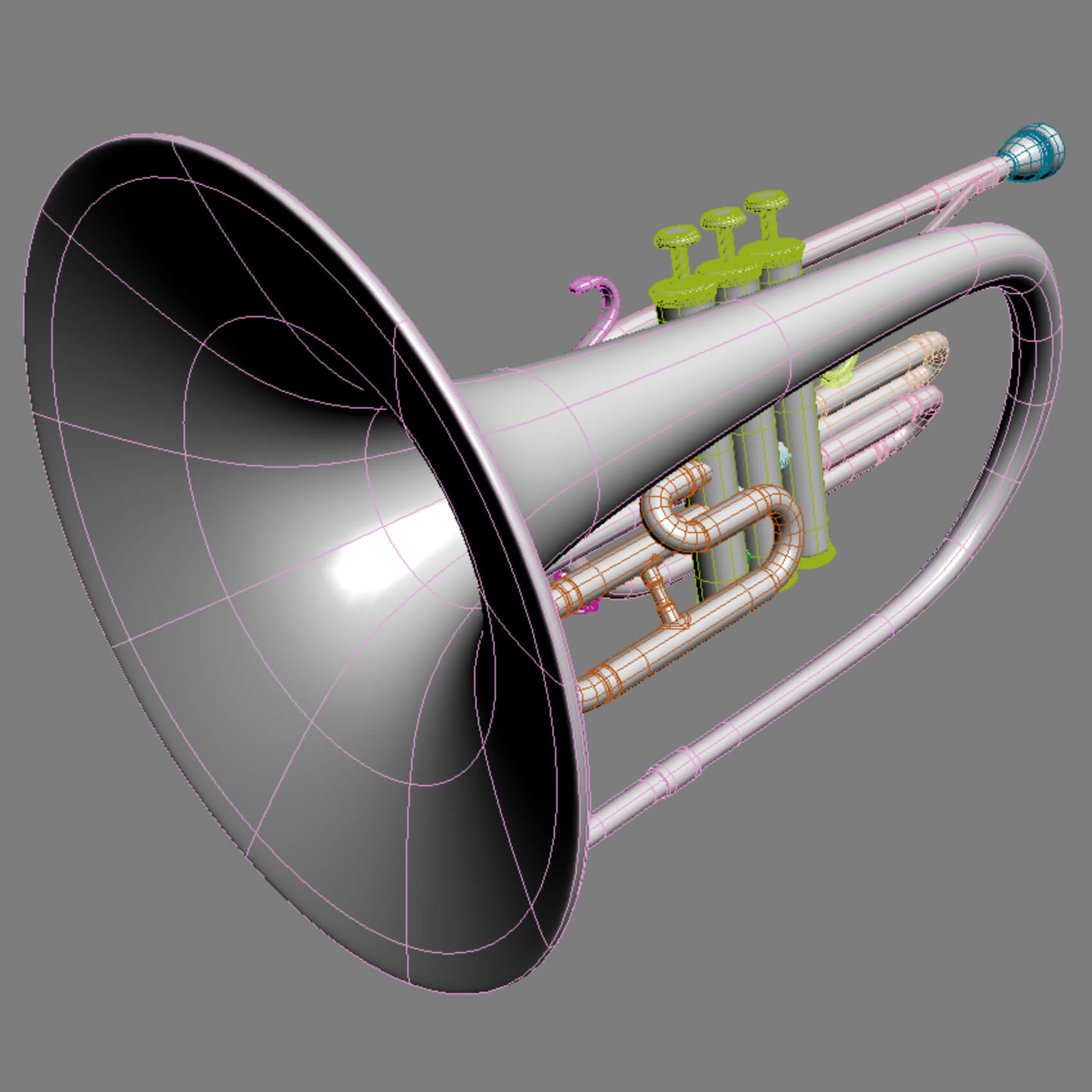 Mellophone Musical Instrument - 3D Model by Plutonius3d