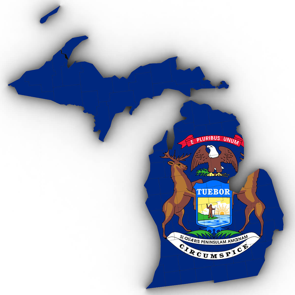 Michigan Political Map - 3D Model by Plutonius3d