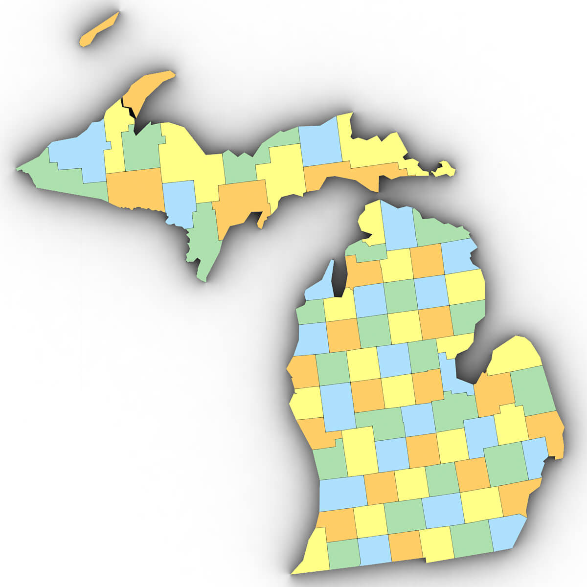 Michigan Political Map - 3D Model by Plutonius3d