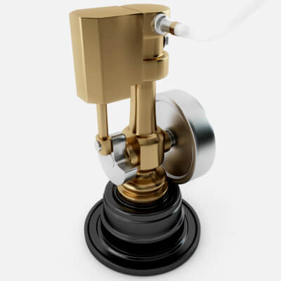 Miniature Wobble Steam Engine - 3D Model by Plutonius3d