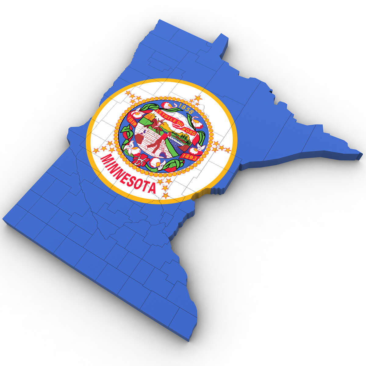 Minnesota Political Map - 3D Model by Plutonius3d