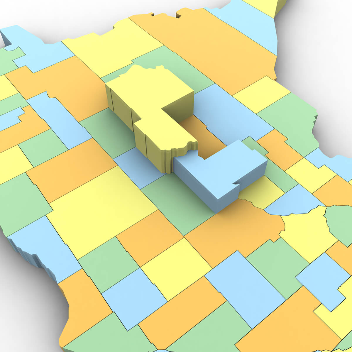 Minnesota Political Map - 3D Model by Plutonius3d