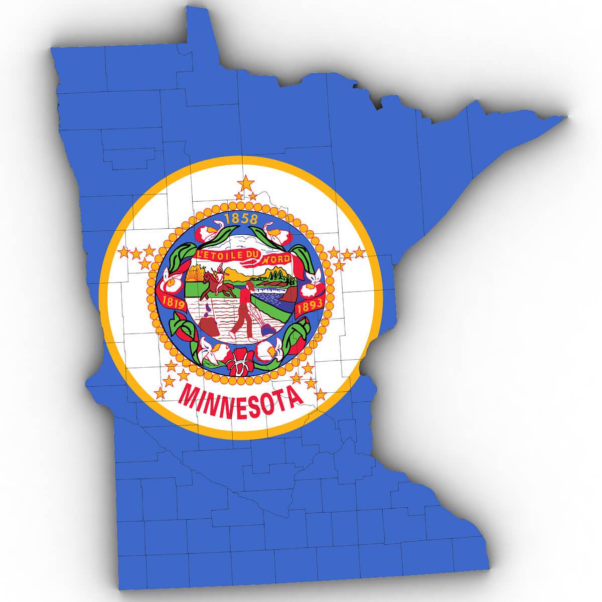 Minnesota Political Map - 3D Model by Plutonius3d