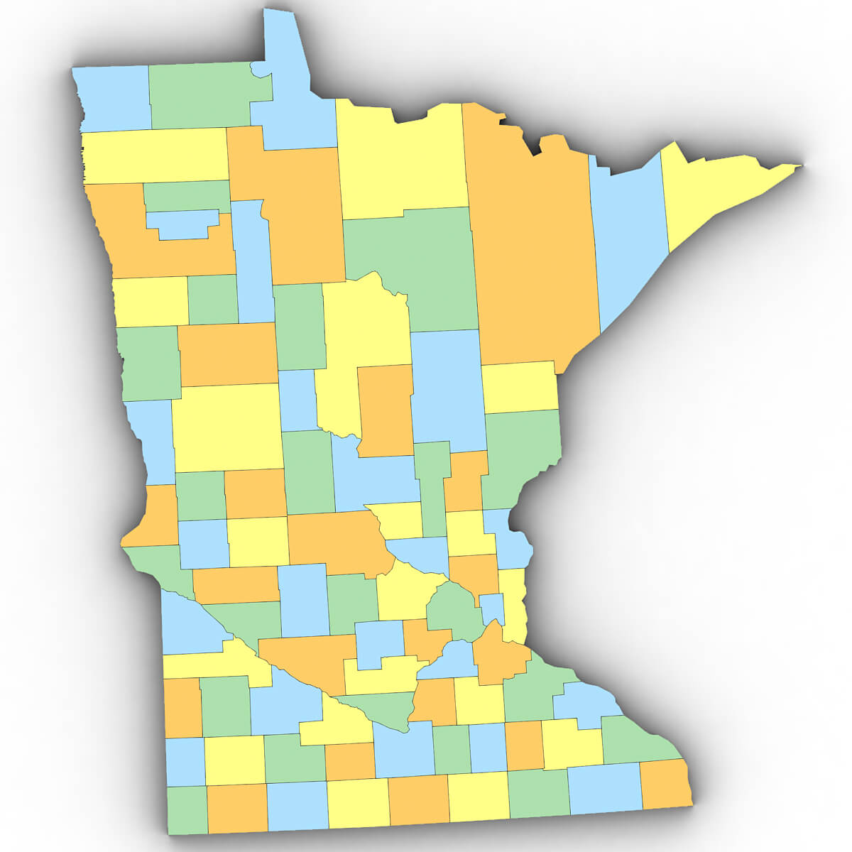 Minnesota Political Map - 3D Model by Plutonius3d