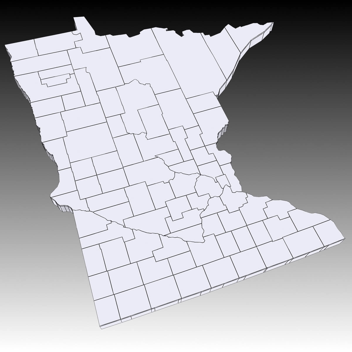 Minnesota Political Map - 3D Model by Plutonius3d